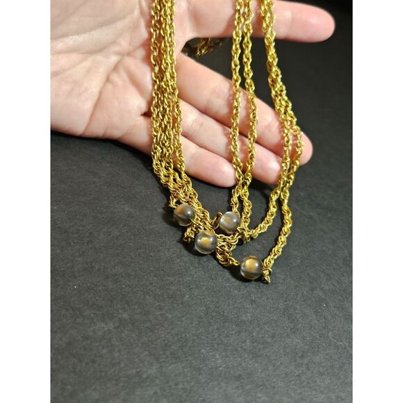 Freirich | Jewelry | Vintage Freirich Gold Tone Gray And Gold Necklace ...